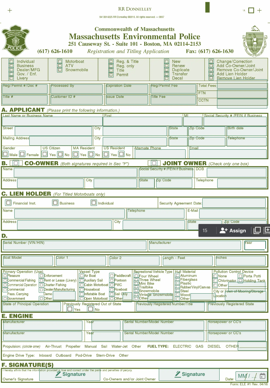 Massachusetts Snowmobile Registration Application Template – BlueNotary
