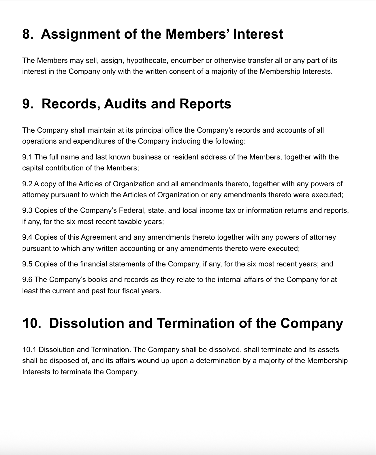 Georgia LLC Operating Agreement Templates – BlueNotary